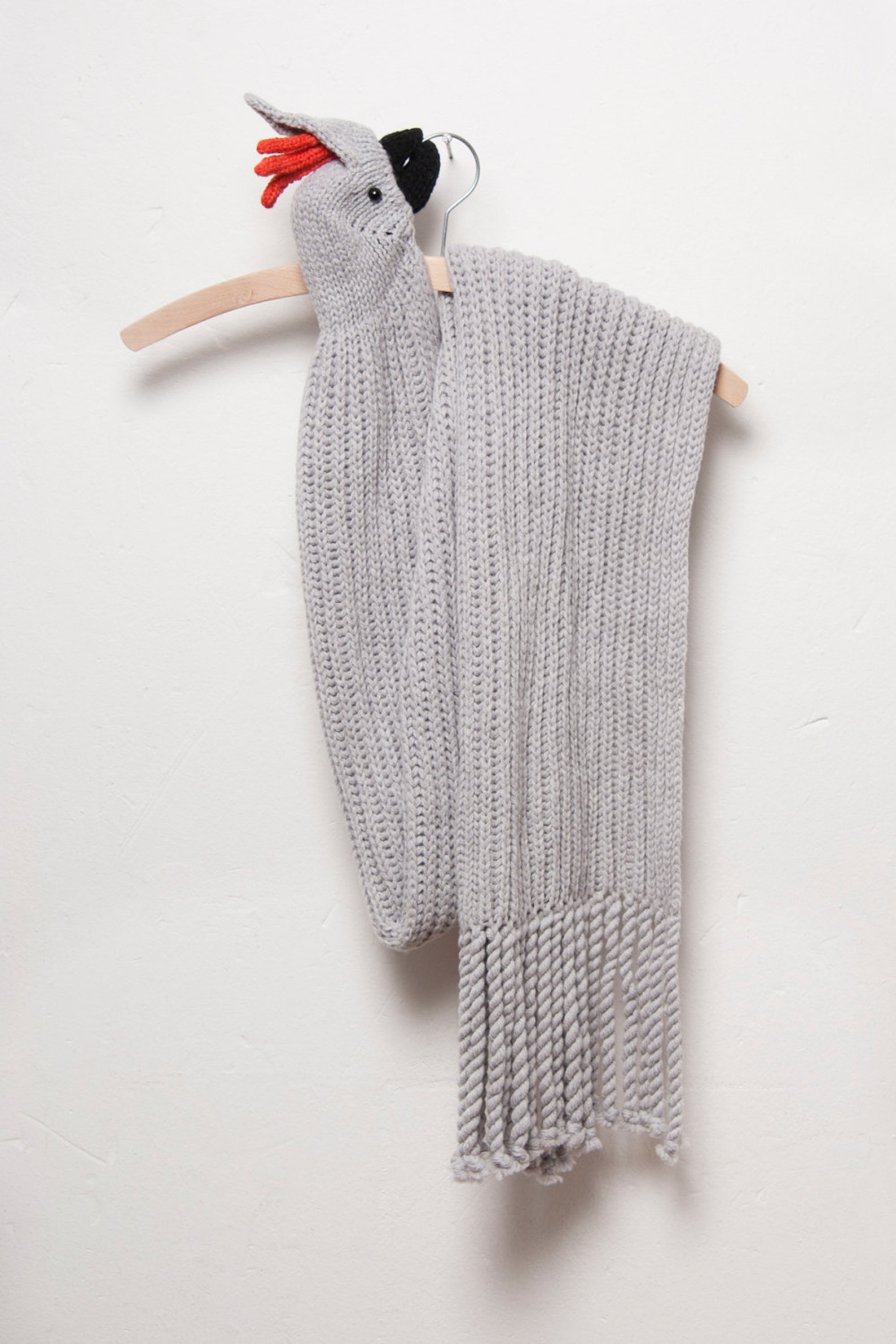 Parrot Scarf- Knitted Cockatoo With Fringes - Etsy