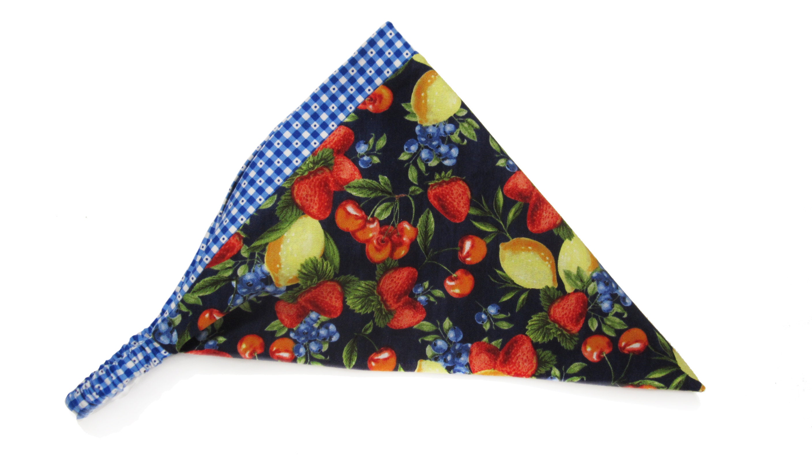 Cottagecore Head Scarf for Women, Fruit Print Kerchief, Gingham Bandana ...