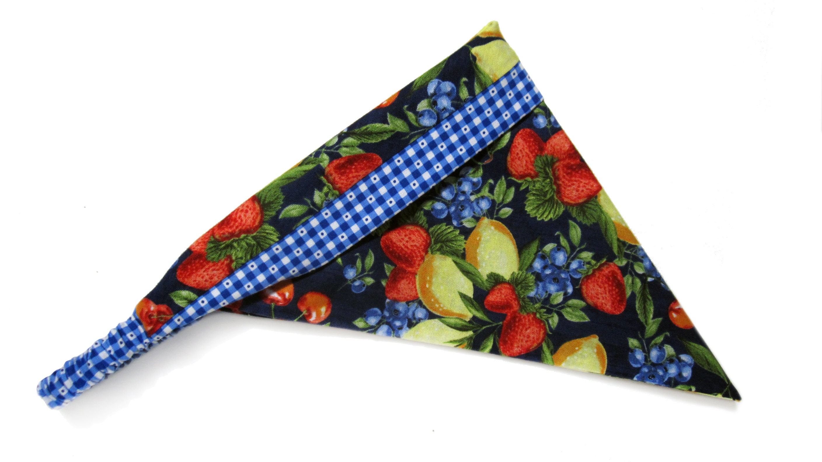 Cottagecore Head Scarf for Women, Fruit Print Kerchief, Gingham Bandana ...