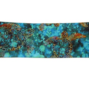 Sea Turtle Headband for Women, Aqua Blue Green Sea Turtle Print Fabric ...