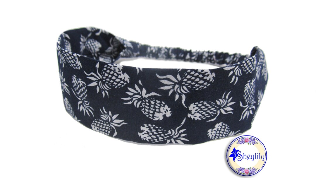 Narrow Pineapple Headbands for Women Tropical Aloha Head Scarf Hawaiian ...