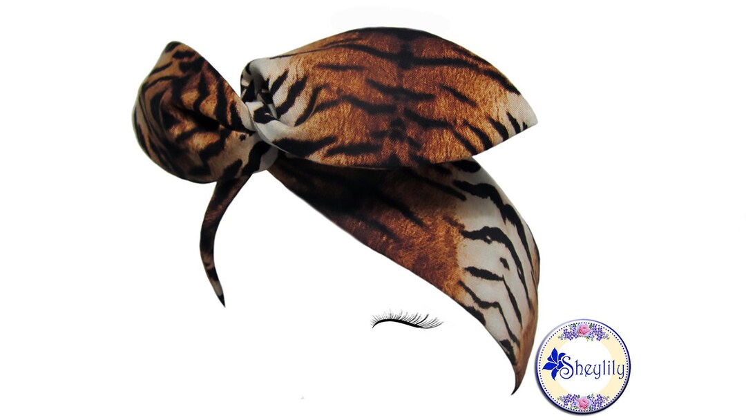 Wire Tiger Headbands for Adult Women, Brown and Black Head Scarf ...