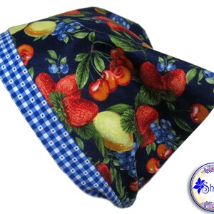 Cottagecore Head Scarf for Women, Fruit Print Kerchief, Gingham Bandana ...