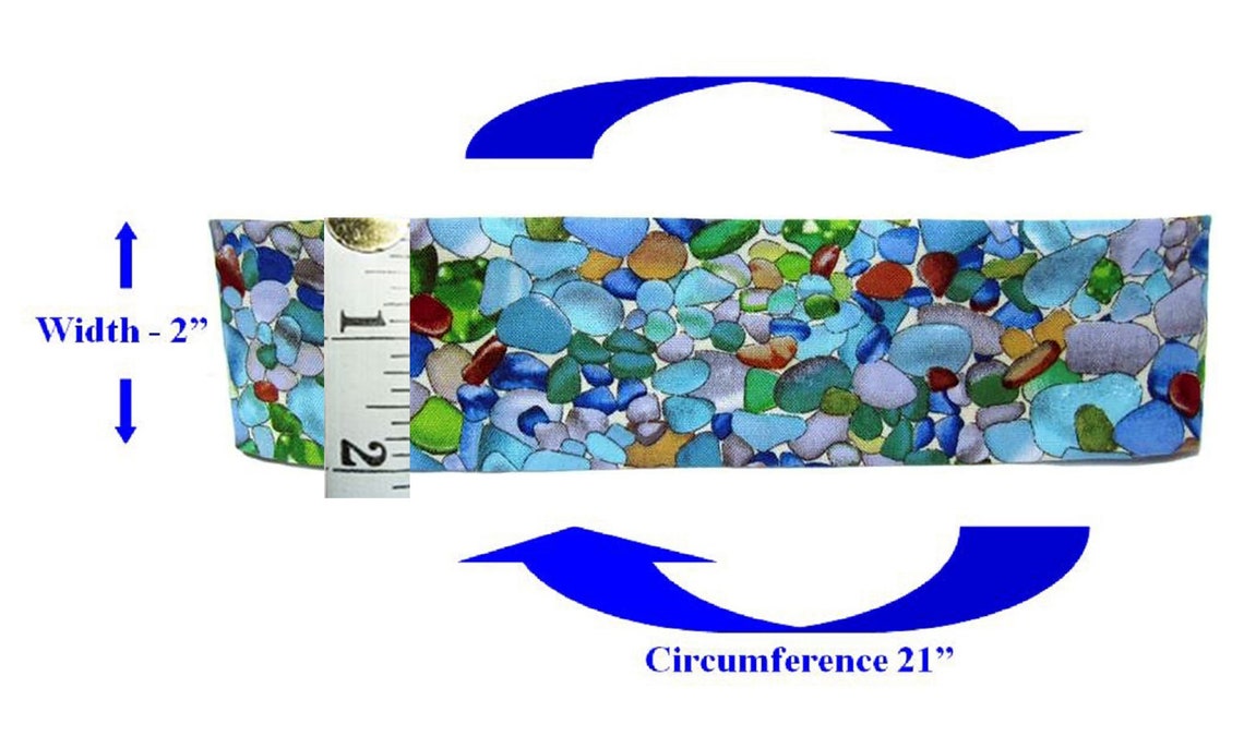 Sea Glass Headbands for Women, Sea Glass Under the Sea Print Fabric ...