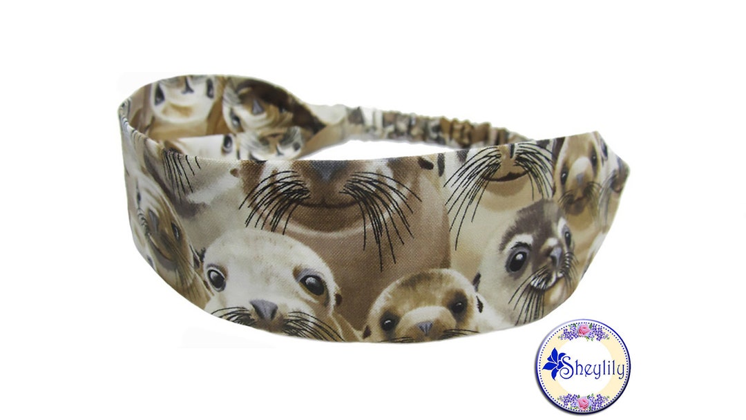 Sea Lion Headbands for Adult Women, Aquatic Mammal Print Bandana ...
