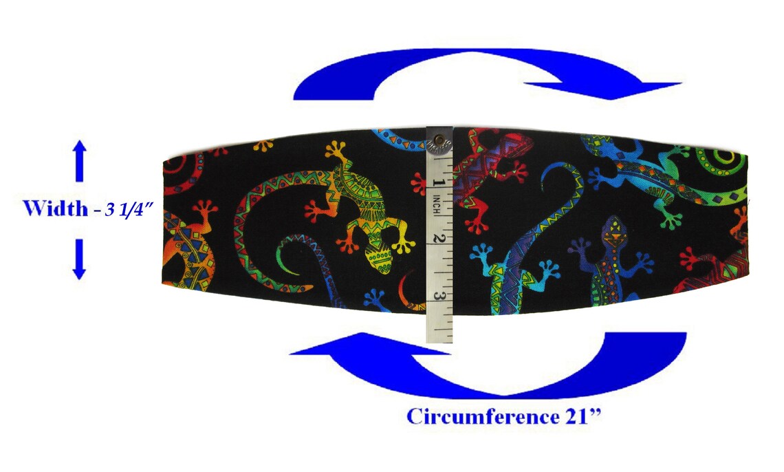 Aztec Gecko Headbands for Women, Southwestern Lizard Print Bandanas ...