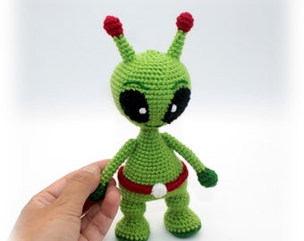 Vintage Crochet Pattern Cute Space Alien Family Amigurumi Soft Toy Doll ...