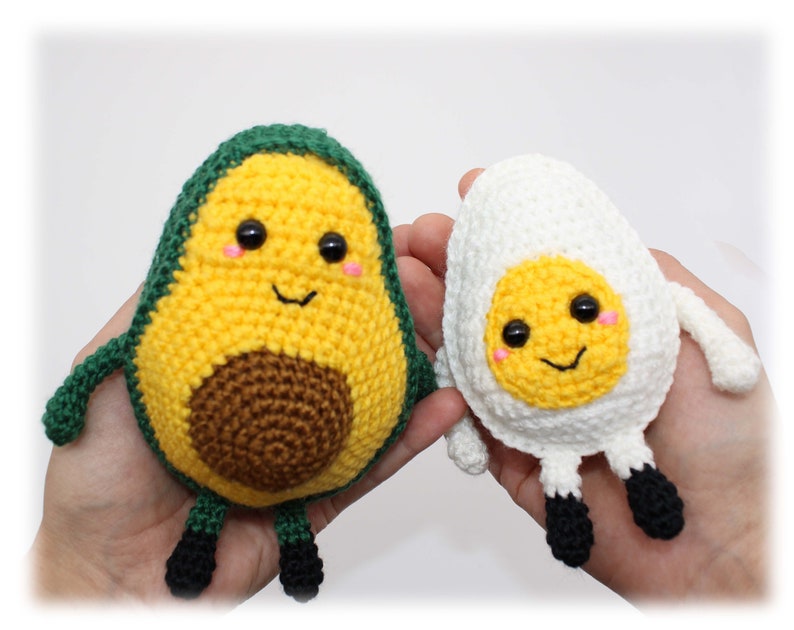 CROCHET PATTERN: Avocado and Egg Crochet Food Amigurumi - Etsy UK