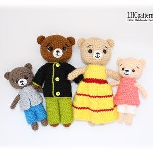 Crochet Pattern: Bear Family, Amigurumi Bear, Bear Stuffed Toy, Bear in ...