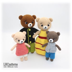 Crochet Pattern: Bear Family, Amigurumi Bear, Bear Stuffed Toy, Bear in ...