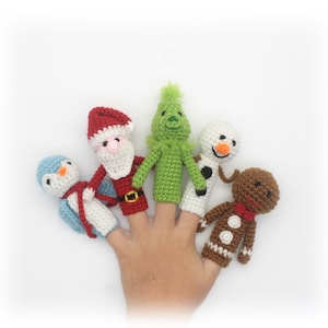 Crochet Pattern: Ten Christmas Finger Puppets, Christmas Finger Toys ...