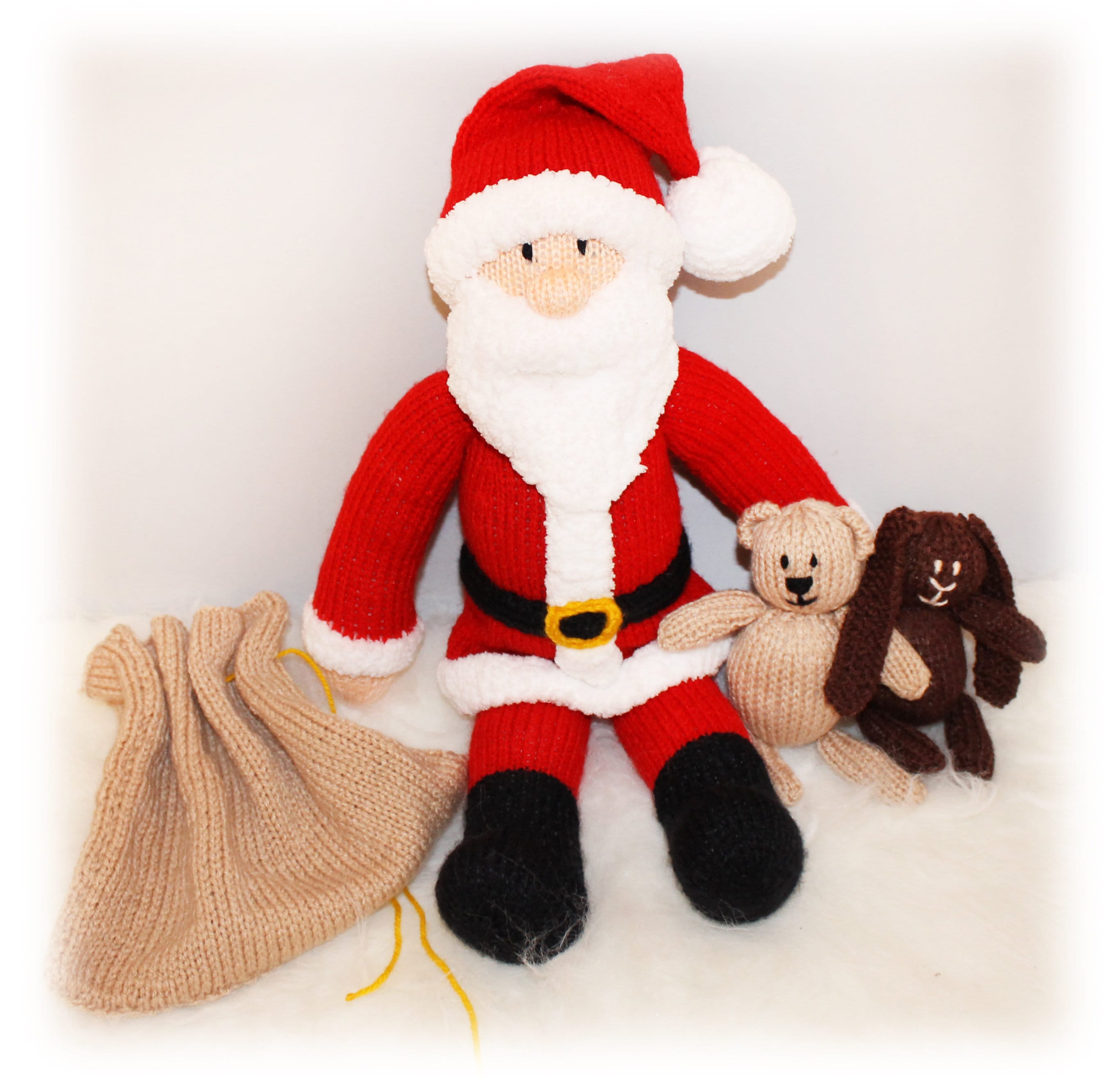 Knitting Pattern: Santa Claus With Two Toys in His Bag, Father ...