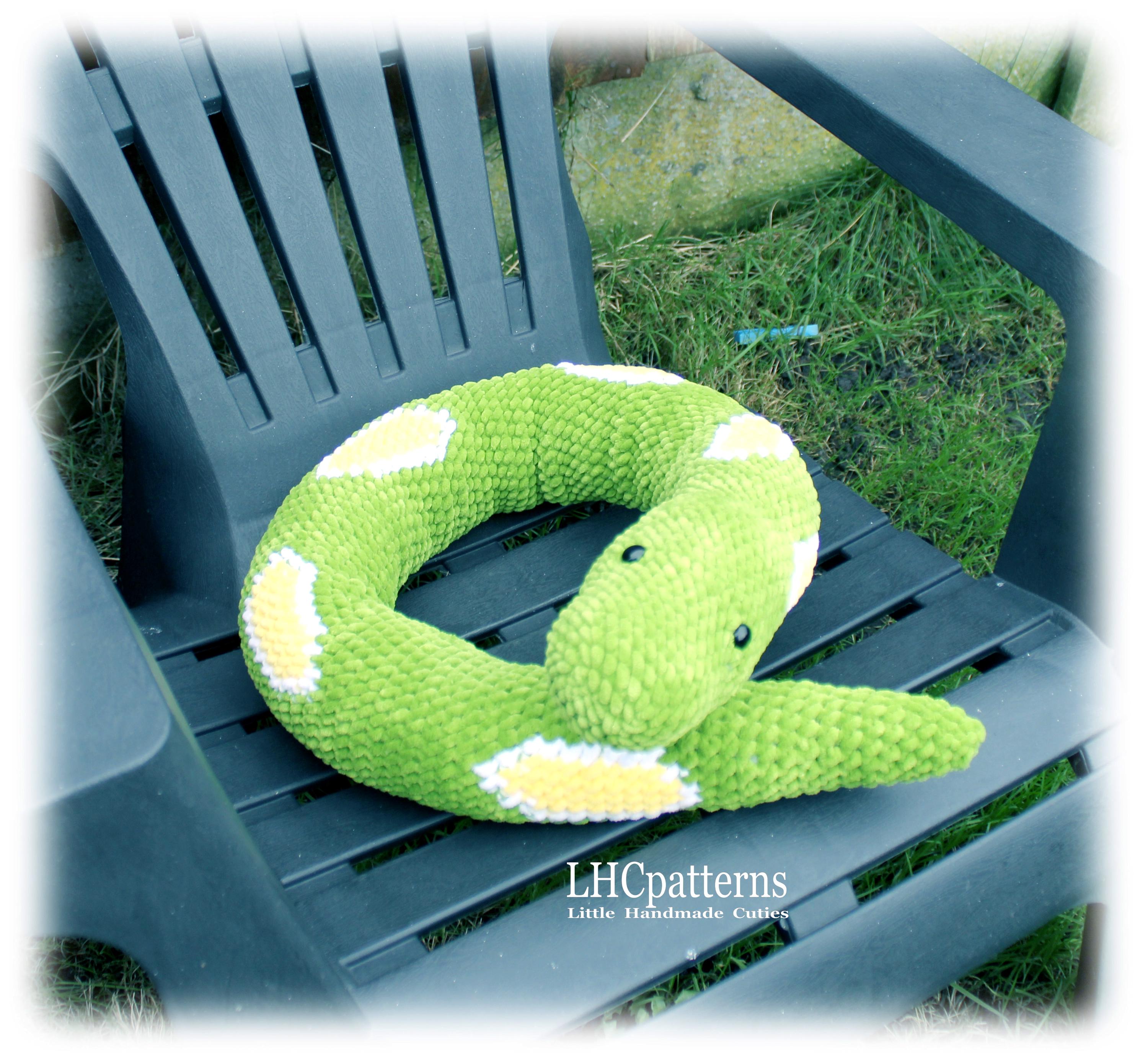 Crochet Pattern: Green Snake, Boa Constrictor, Amigurumi Snake ...