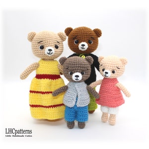 Crochet Pattern: Bear Family, Amigurumi Bear, Bear Stuffed Toy, Bear in ...