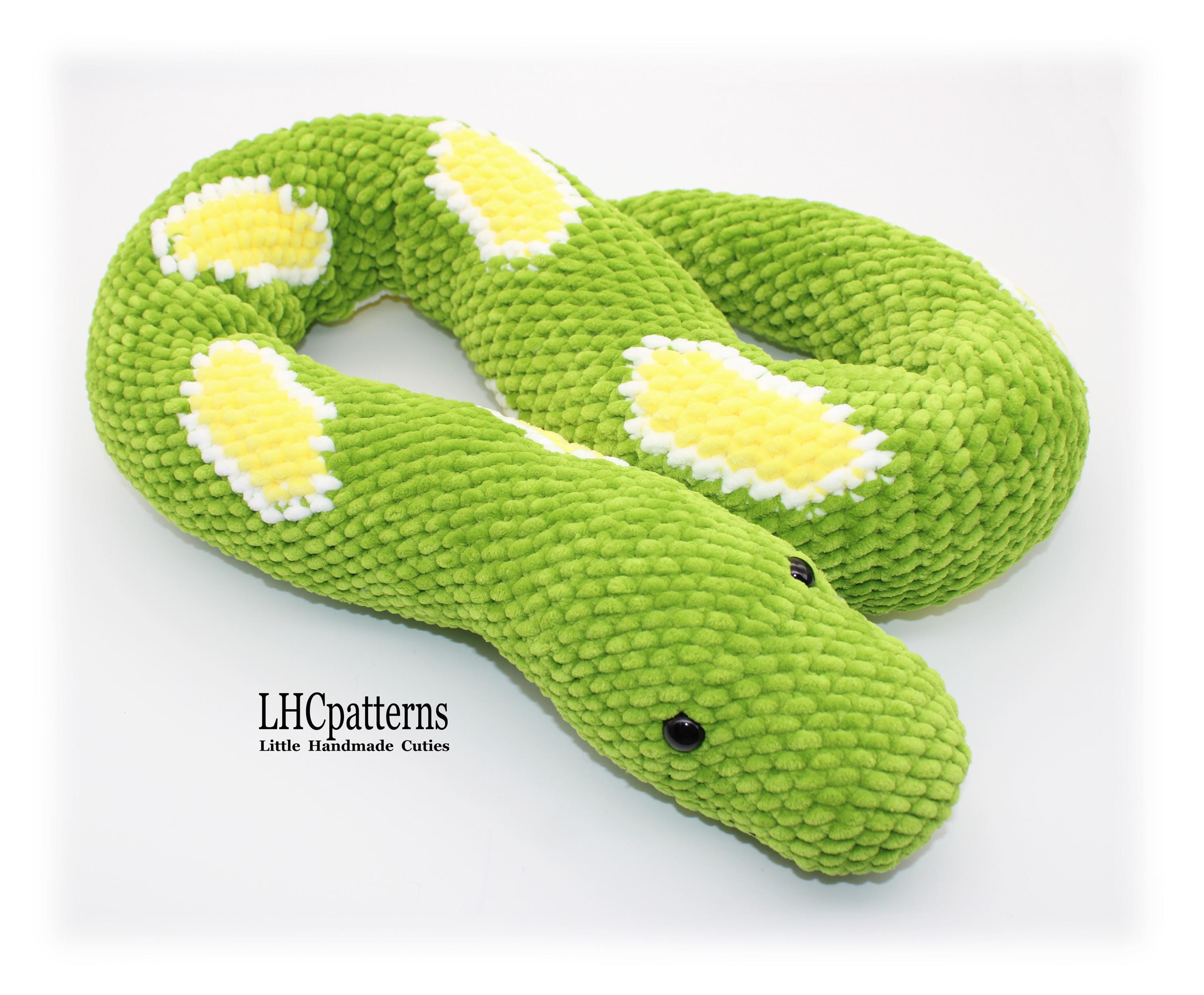 Crochet Pattern: Green Snake, Boa Constrictor, Amigurumi Snake ...