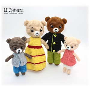 Crochet Pattern: Bear Family, Amigurumi Bear, Bear Stuffed Toy, Bear in ...