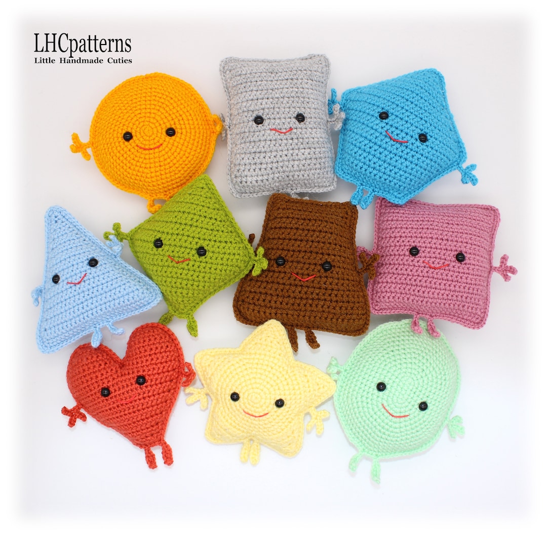 Crochet Pattern: Shapes Soft Toys, Shapes Characters, 2D Shapes Toys ...