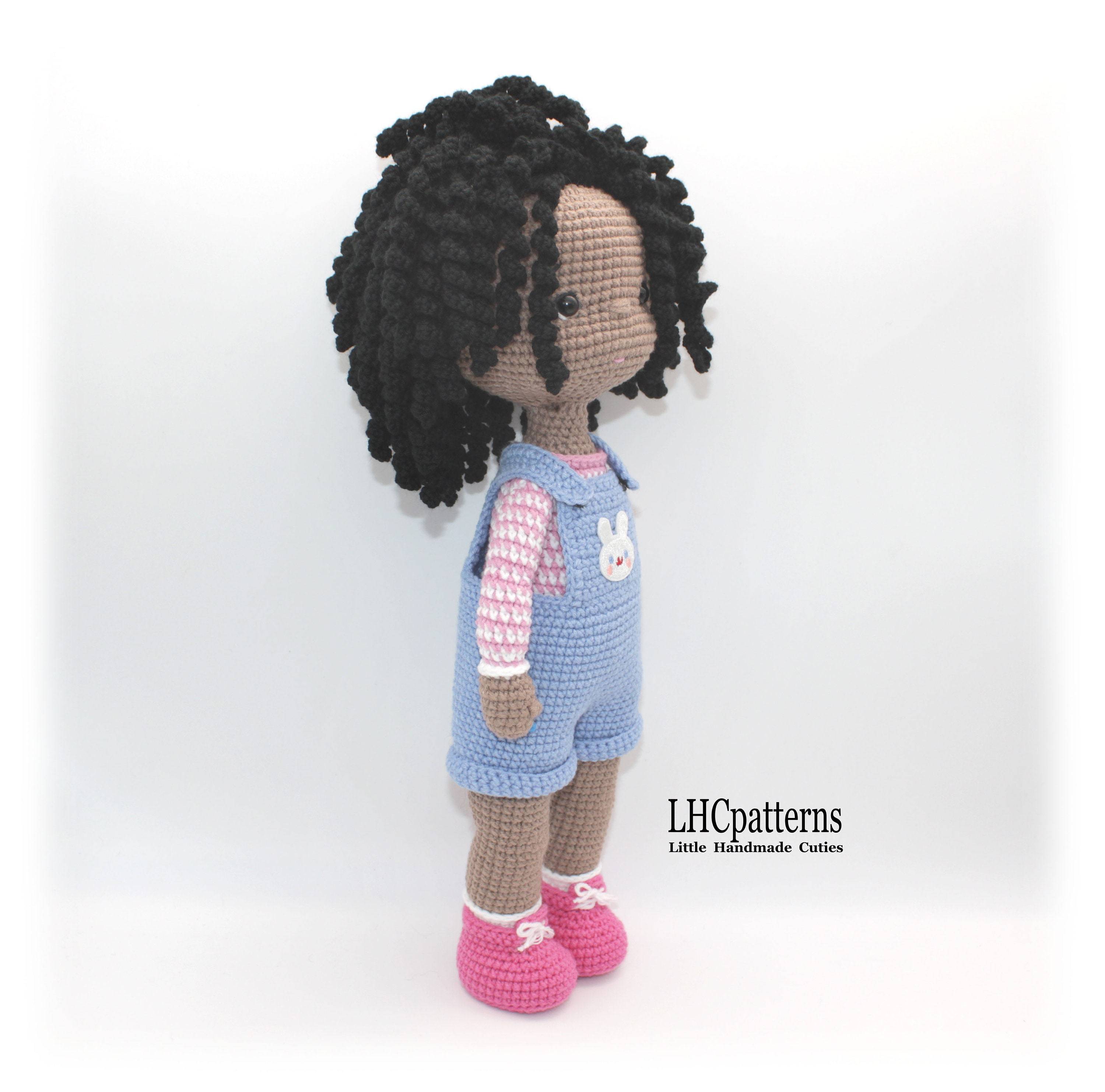Crochet Pattern: Michelle Doll, Girl With Bunny Soft Toy, Little Girl ...