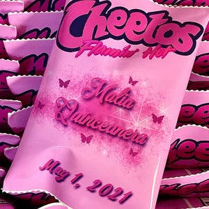 Quinceañera Chip Bag, Baby Pink Butterfly Bag, Mis Quince, 15th ...