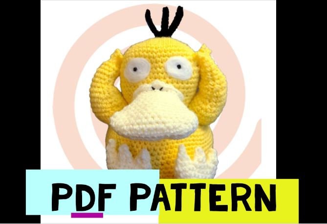 Psyduck Amigurumi Crochet Pattern - Instant PDF Download - Etsy