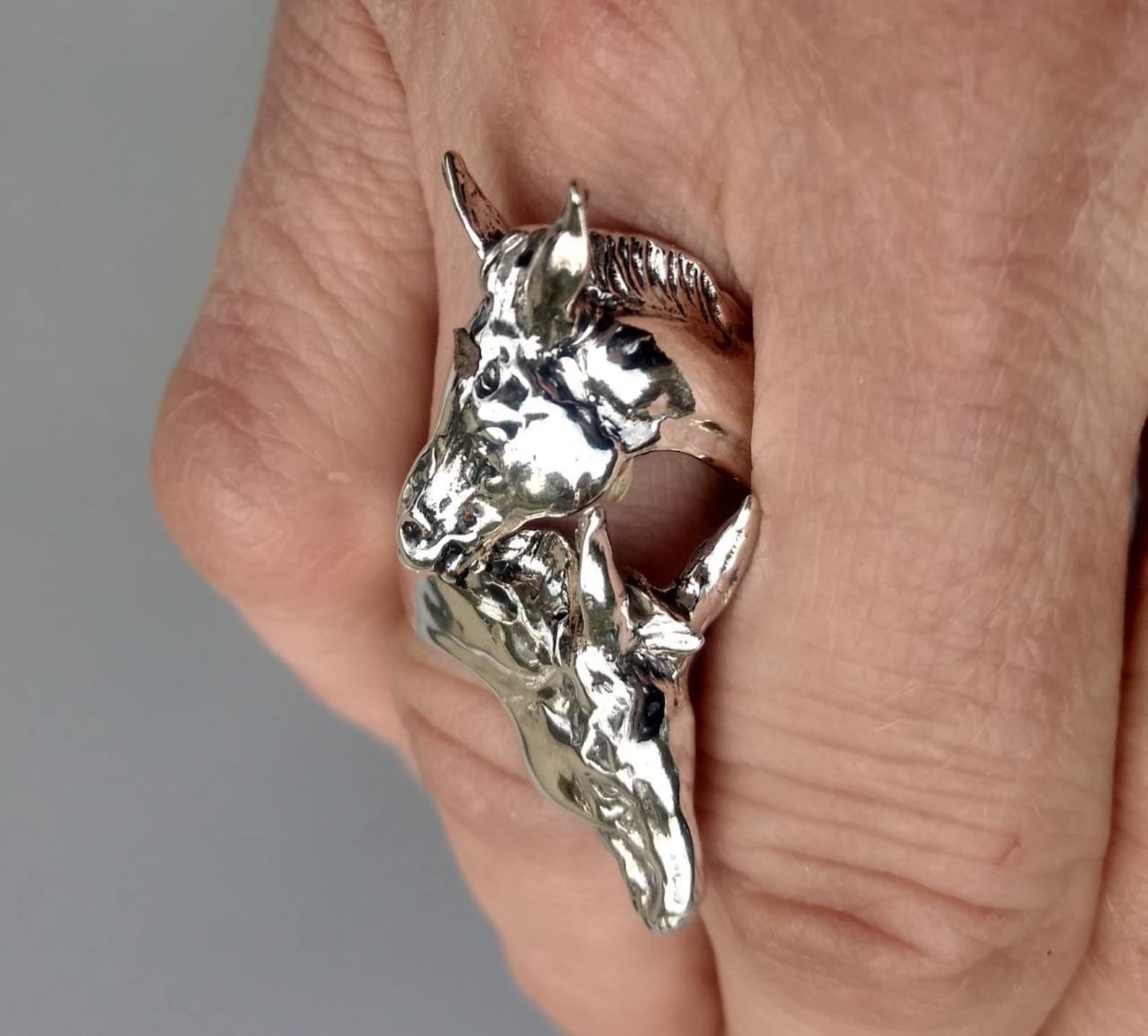 Donkey or Mule Wrap Ring STERLING SILVER One Size Sizes 5 to 9 - Etsy