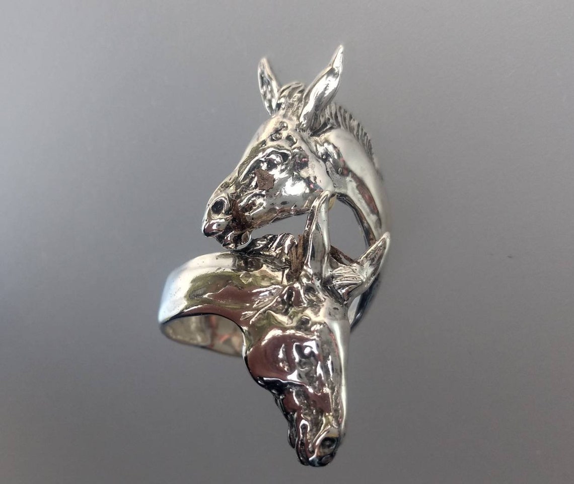 Donkey or Mule Wrap Ring STERLING SILVER One Size Sizes 5 to 9 Zimmer ...