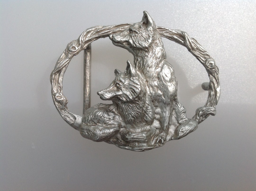 FOX Super Detail Sculptural Belt Buckle Pewter Zimmer Jewelry Sculpture ...