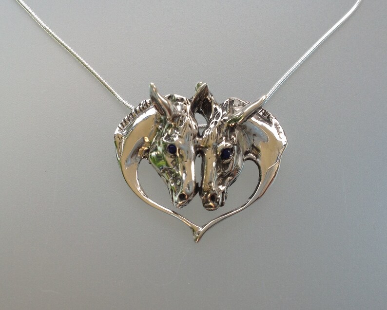 Donkey Heart Pendant and Chain STERLING SILVER Forge Hill - Etsy