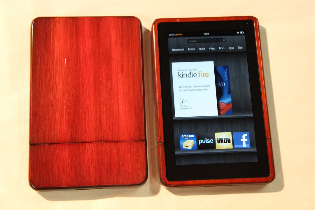 Kindle Fire Wood Case - Custom Antique Orange Finish - Etsy