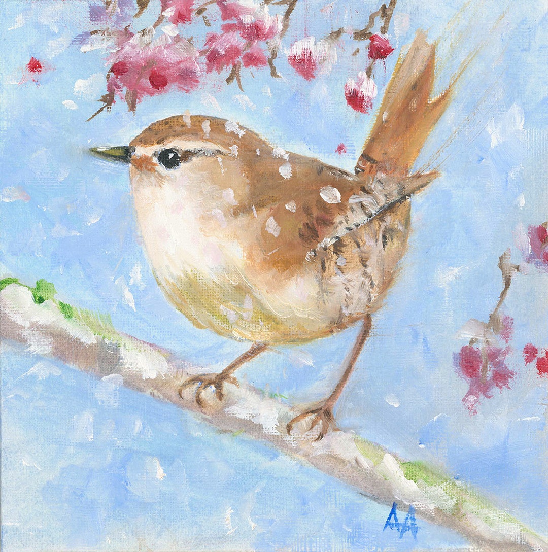 Feathers & Flurries, Wren, Bird, Nature, Winter, Bird Watcher Gift ...