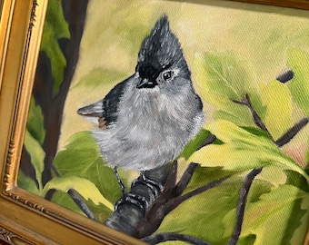 Tufted Titmouse Oil Painting - Etsy