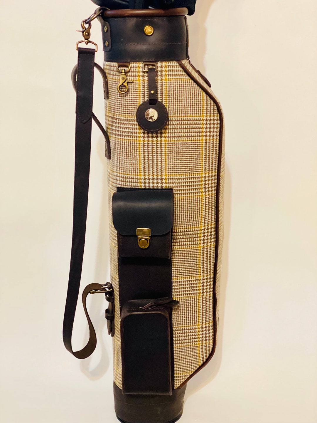 Retro Style Hand (SOLD) - Crafted Brown Leather & Houndstooth Sunday ...