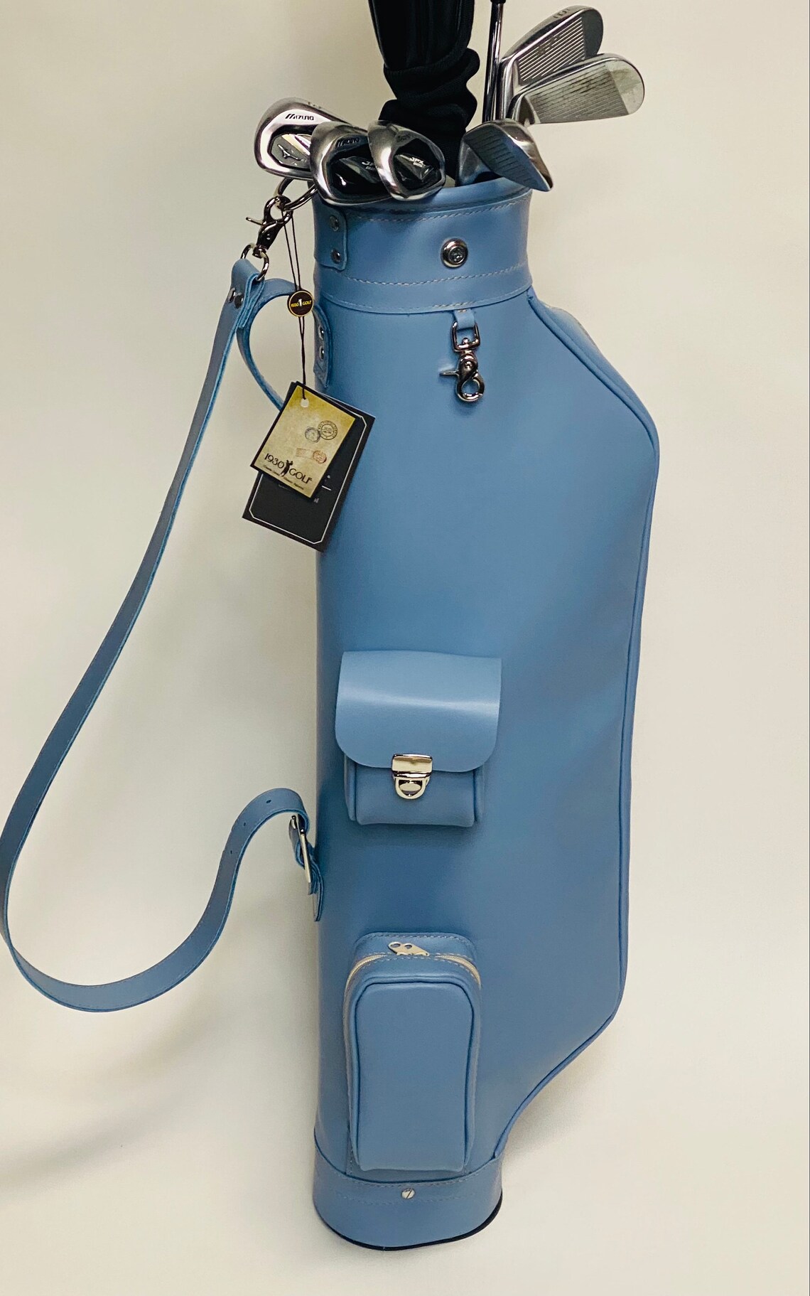 Retro Style Hand crafted Sky Blue Leather Sunday / Pencil Bag - Etsy