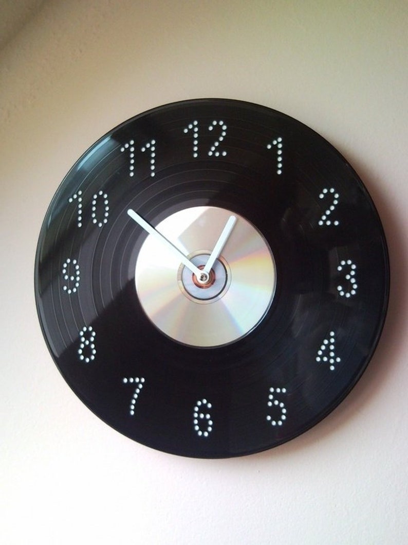 DJ Wall Clock From Vinyl LP Record and Cd Dvd Disc Mix of - Etsy