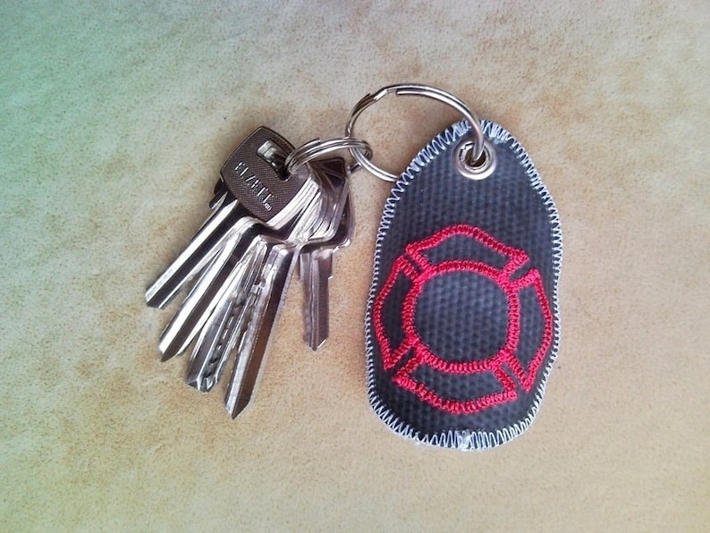 Firefighter Keychain From Recycled Fire Hose With Red - Etsy