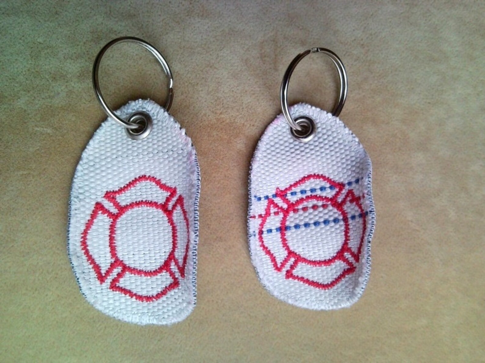 Firefighter Keychain From Recycled Fire Hose With Red - Etsy