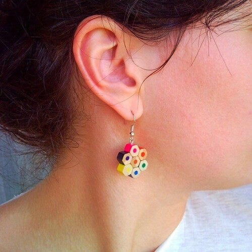 Colored Pencil Earrings - Etsy