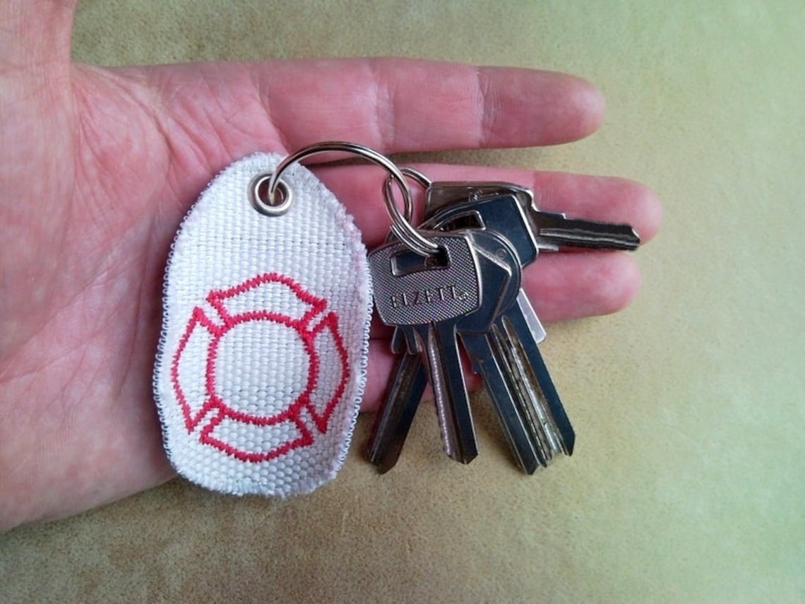 Firefighter Keychain From Recycled Fire Hose With Red - Etsy