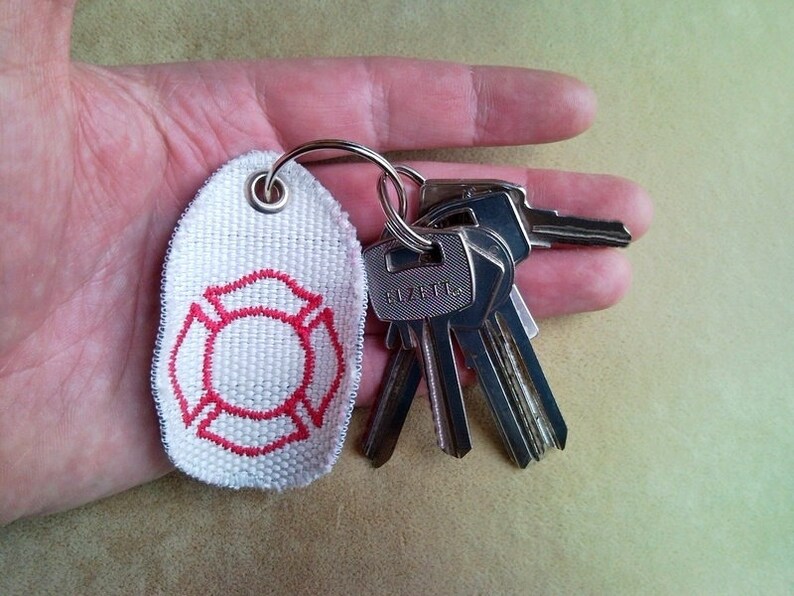 Firefighter Keychain From Recycled Fire Hose With Red - Etsy