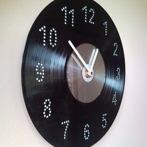 DJ Wall Clock From Vinyl LP Record and Cd, Dvd Disc, Mix of Retro and ...
