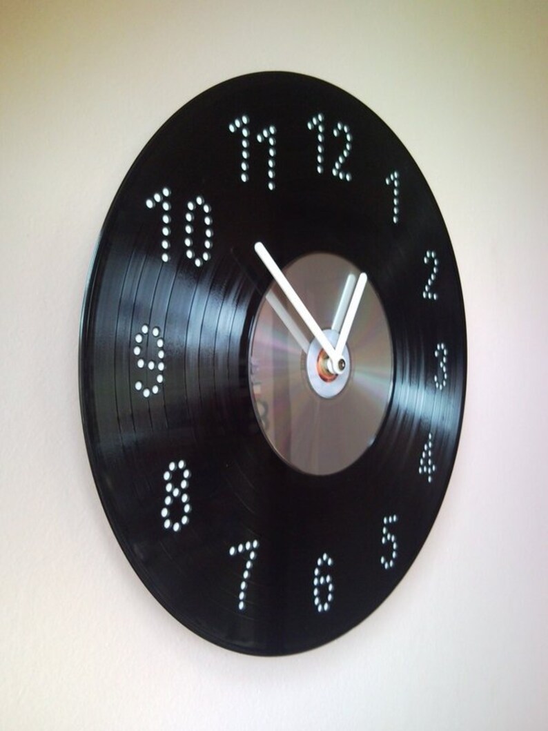DJ Wall Clock From Vinyl LP Record and Cd Dvd Disc Mix of | Etsy