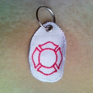 Firefighter Keychain From Recycled Fire Hose With Red Embroidered ...