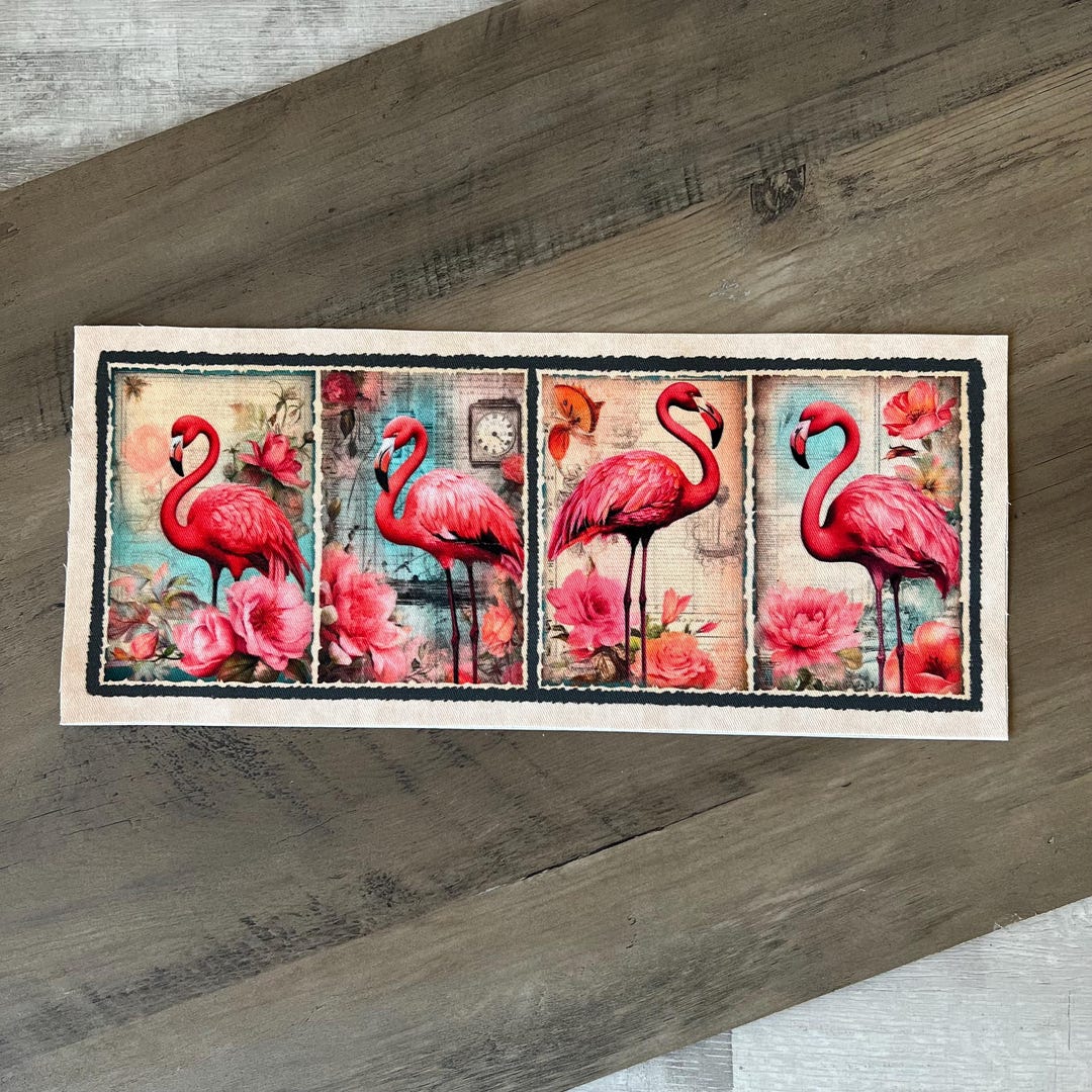 Flamingo Friends Fabric Panel-cream - Etsy