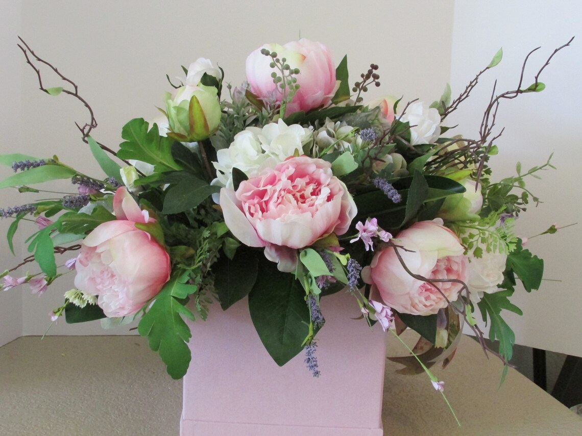 Silk Flower Arrangement Spring Floral Arrangement - Etsy