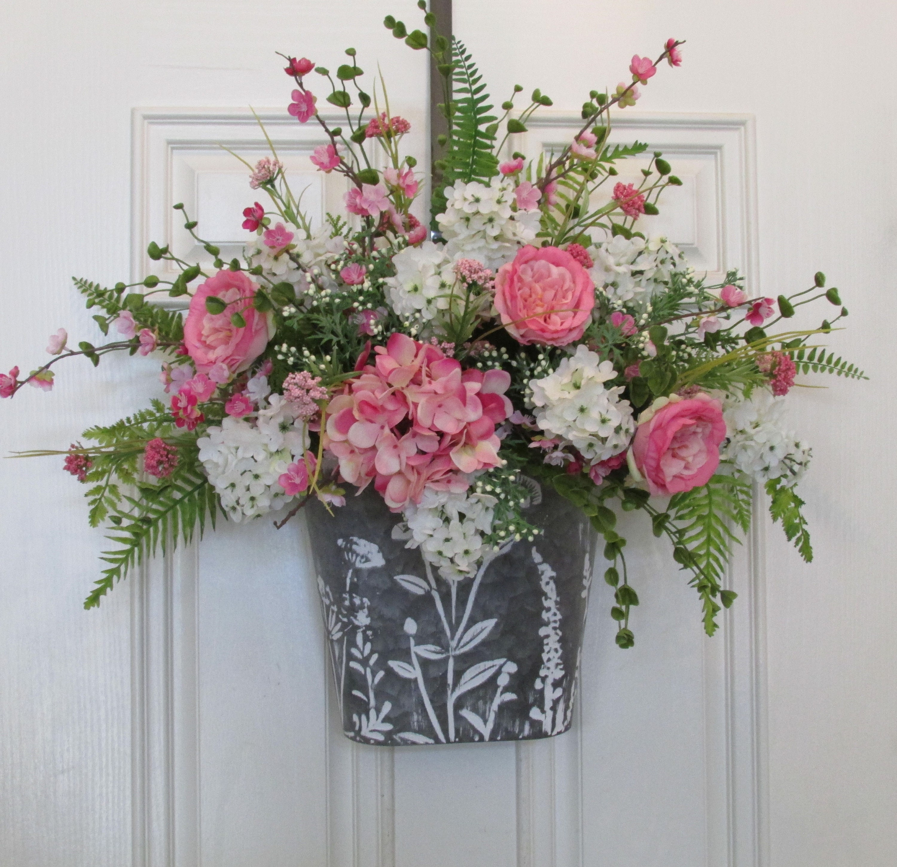 Floral Wall Decor, Floral Door Decor, Floral Wall Pocket, Floral Wall ...