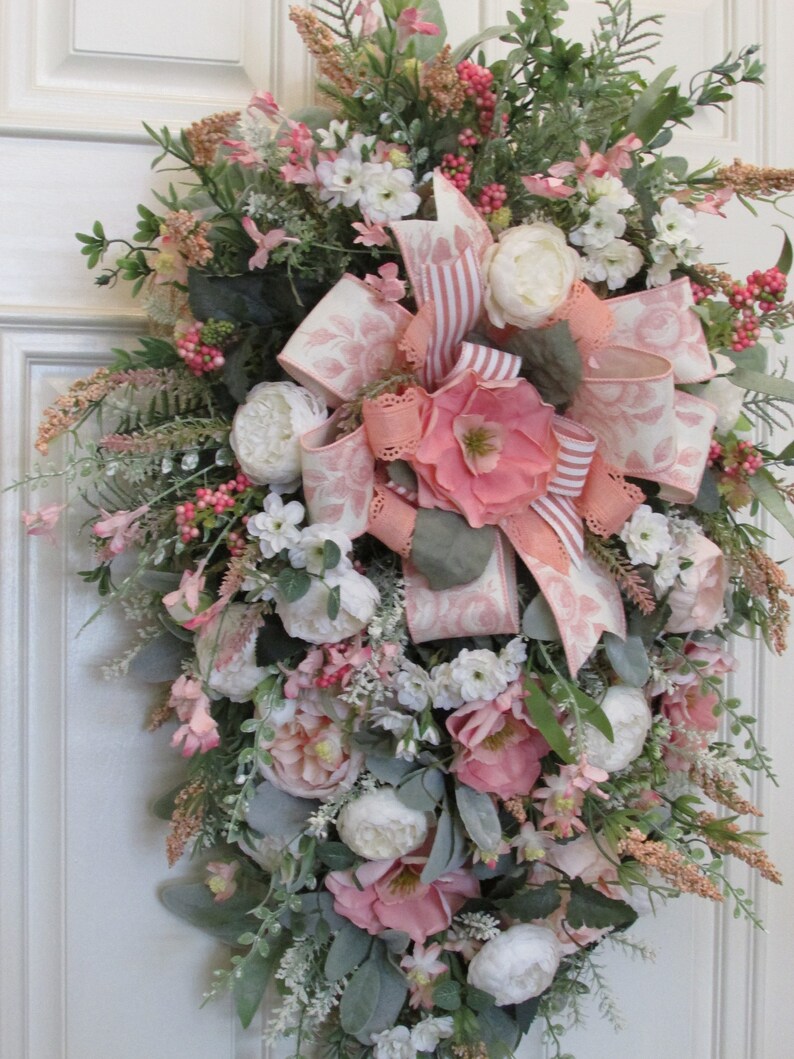 Peony Floral Swag, Spring Floral Swag, Summer Floral Swag, Peony Home ...