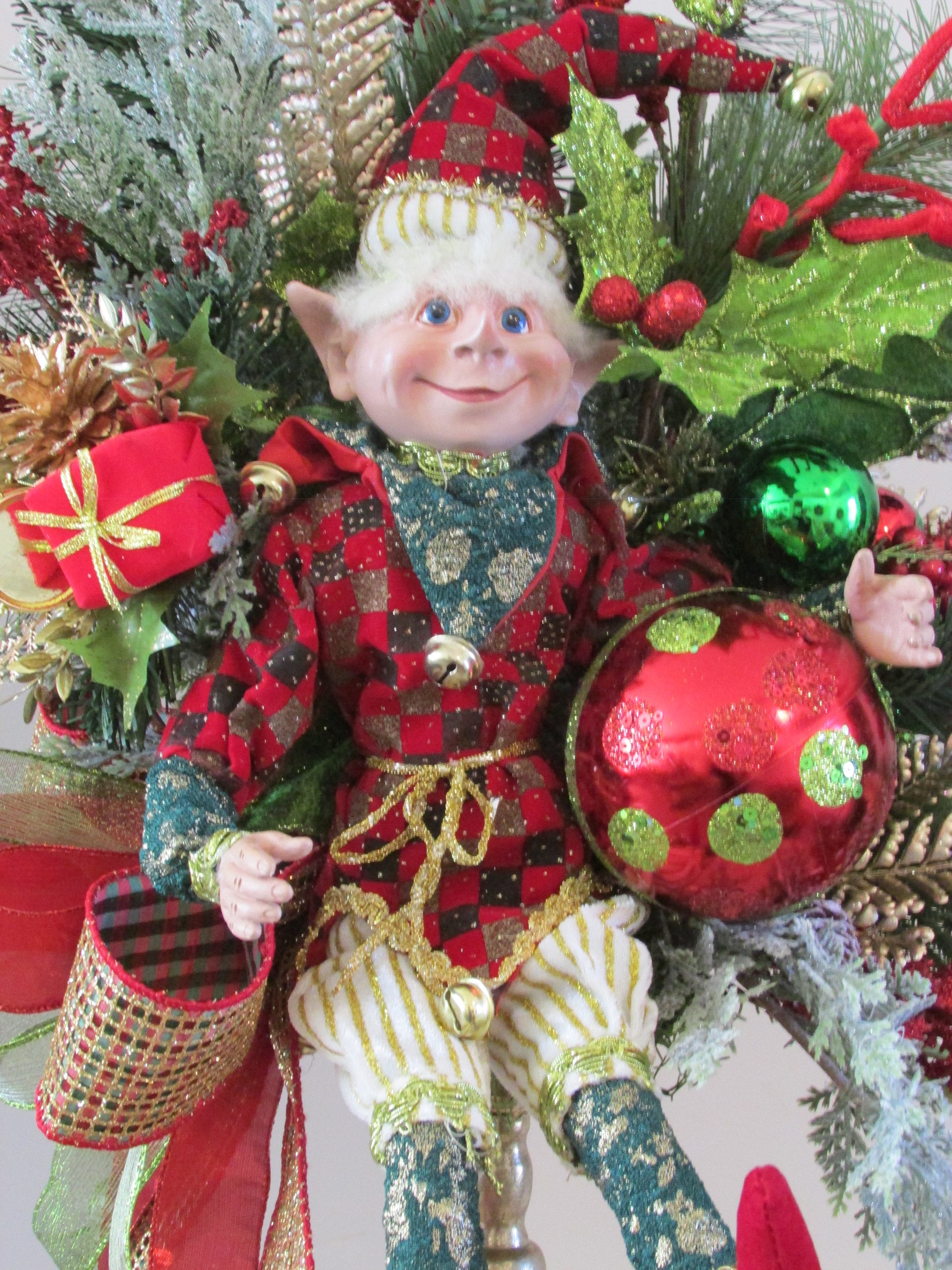 Christmas Home Decor Christmas Elf Arrangement Holiday - Etsy