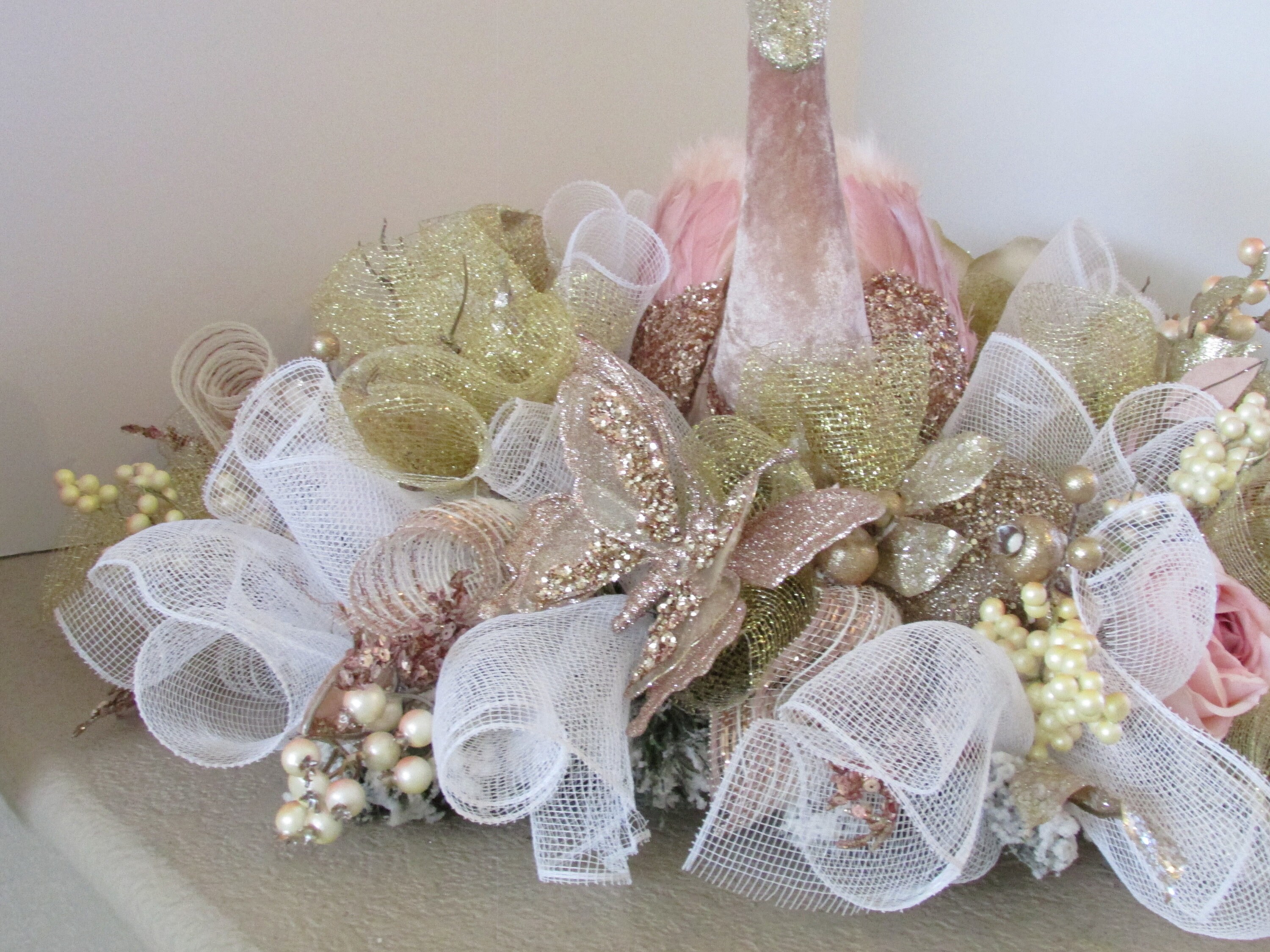 Elegant Swan Centerpiece, Christmas Centerpiece, Holiday Swan ...