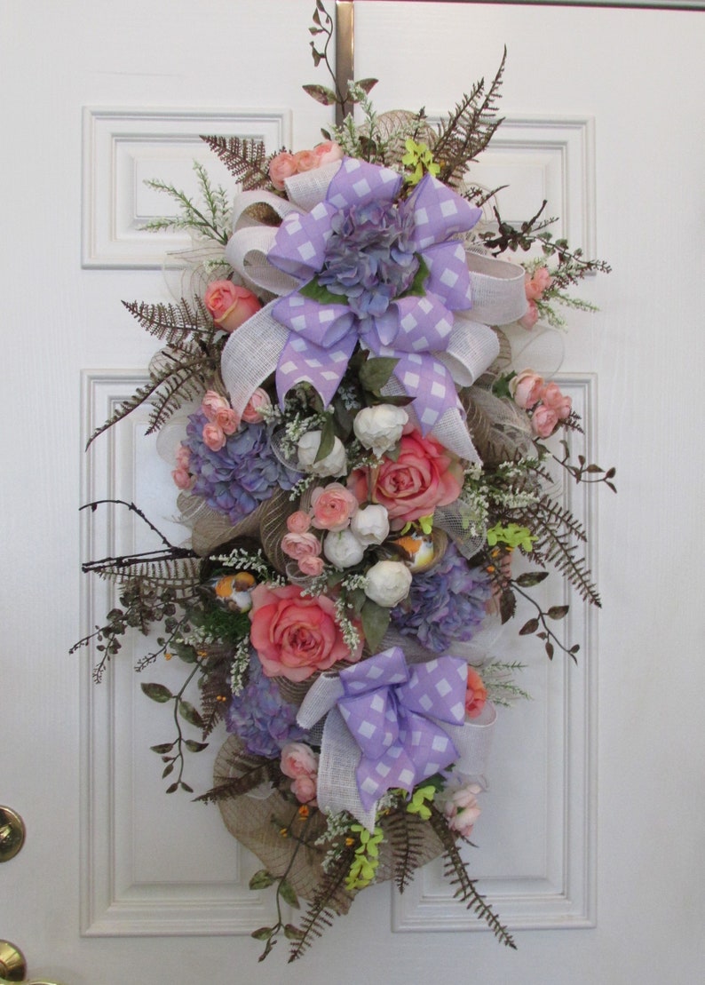 Spring Floral Swag Spring Home Decor Swag Mother's Day | Etsy