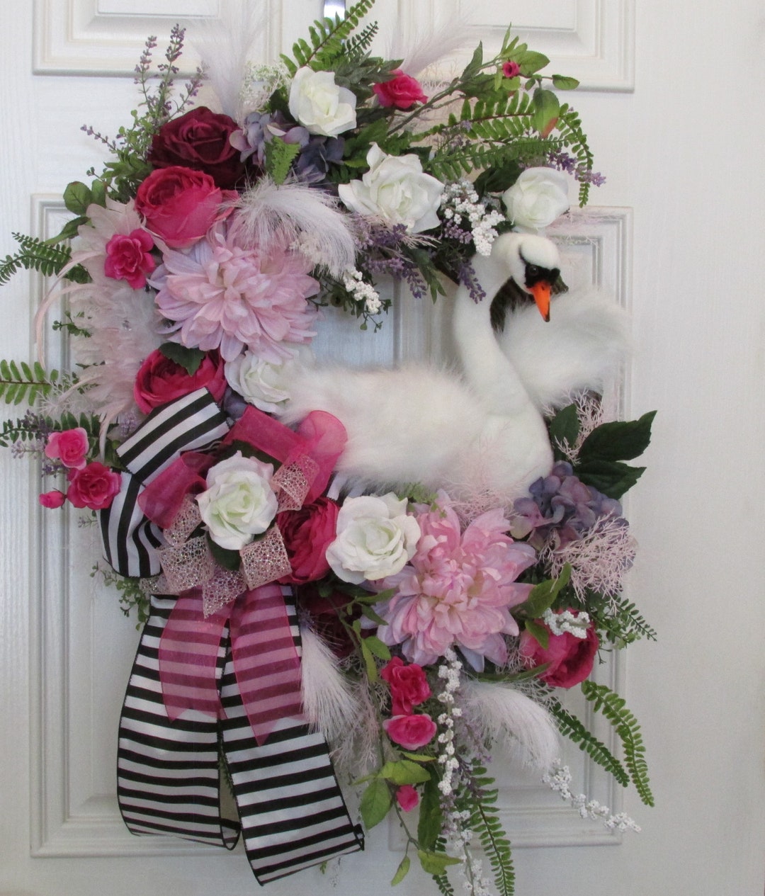 Swan Decor Wreath, Swan Wreath, Swan Home Decor, Little Girl Room Decor ...